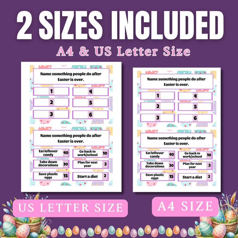 Easter Family Feud Game | 100+ Printable Cards | Fun Easter Trivia for ...