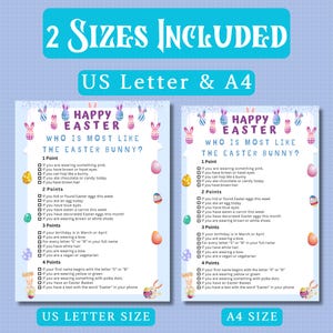Who is Most Like the Easter Bunny? | Fun Easter Party Game | Printable ...