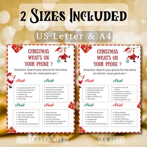 Christmas What's on Your Phone, Christmas Printable Festive Party Game ...