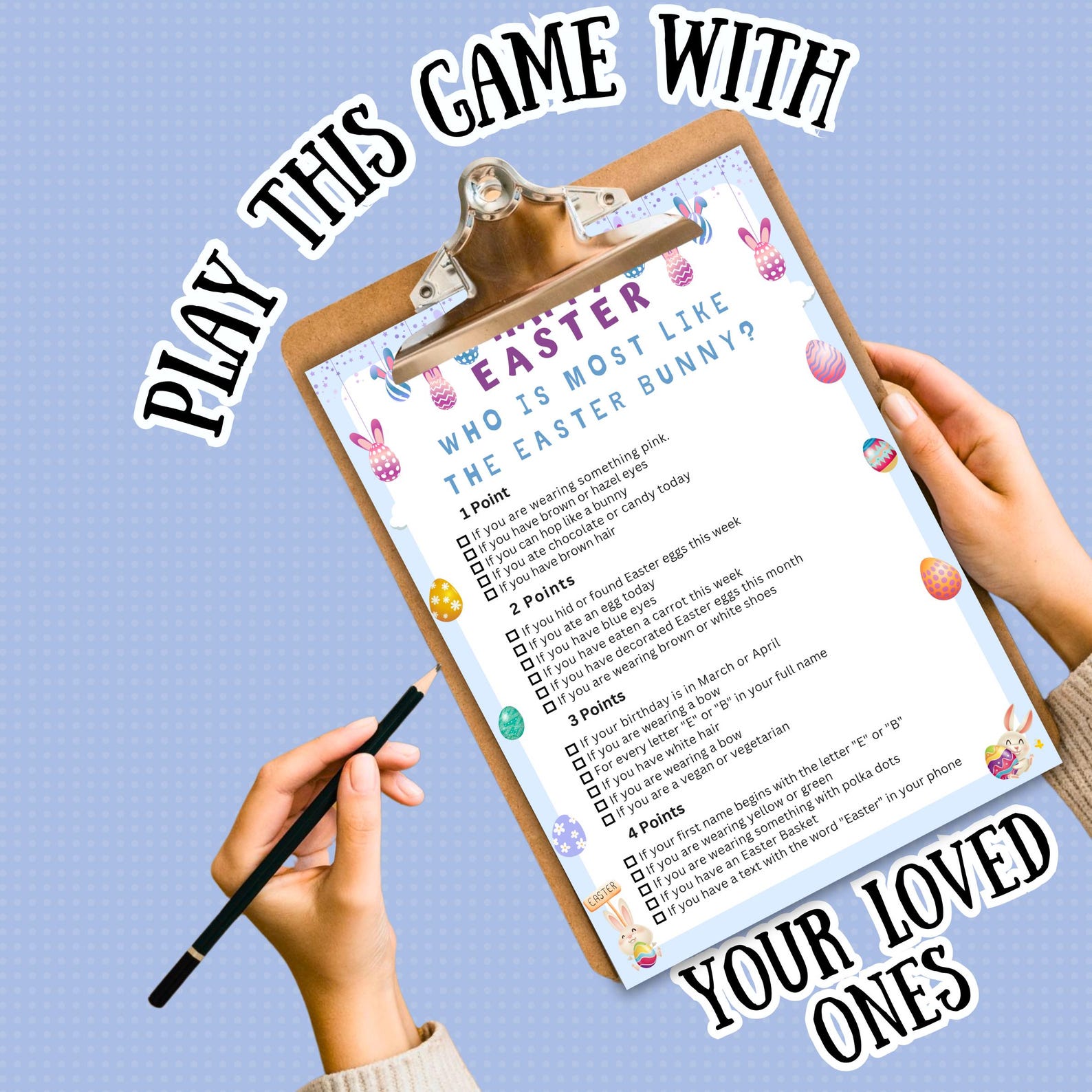 Who is Most Like the Easter Bunny? | Fun Easter Party Game | Printable ...