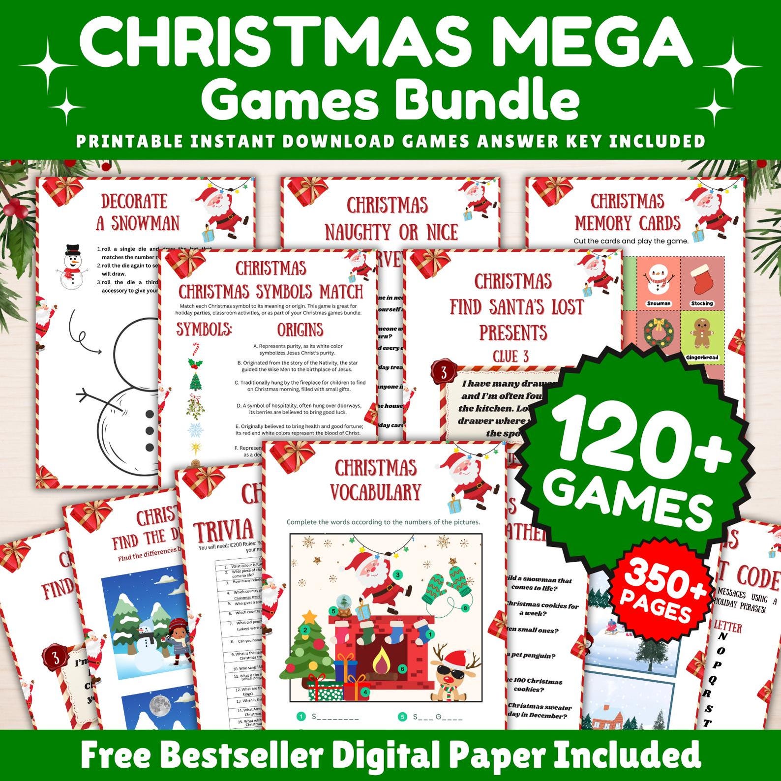 120+ Christmas Games Bundle, Christmas Party Games, School Christmas ...