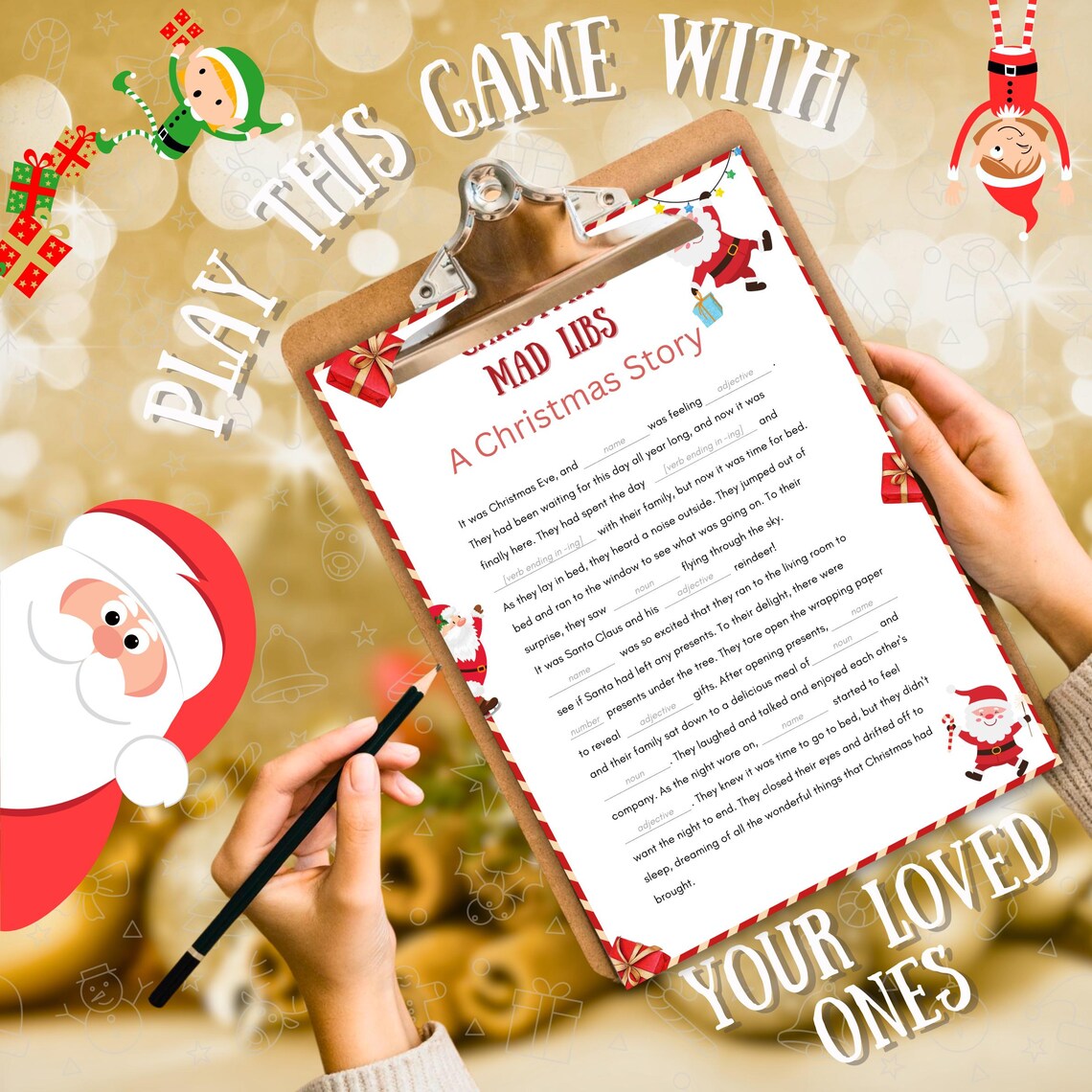 Christmas Mad Libs, Christmas Story Fill-in-the-blanks Game, Fun ...