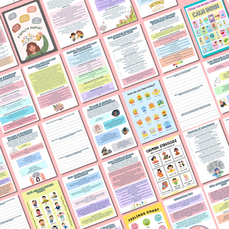Attachment Theory Worksheets, Healing Workbook, Self Love Journal (A4 ...