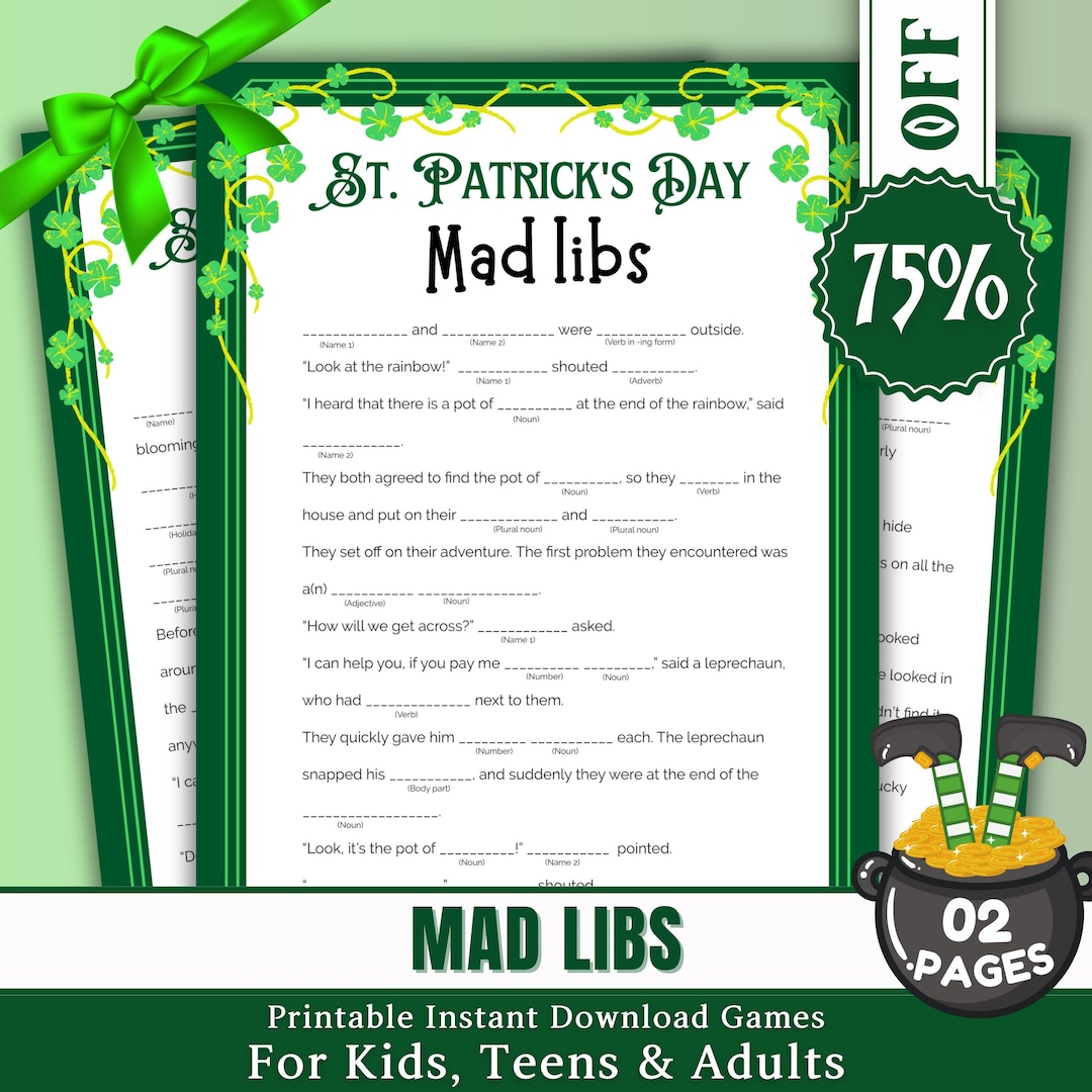 St Patricks Mad Libs | Spooky Story Fill-in-the-blanks Game | Fun ...