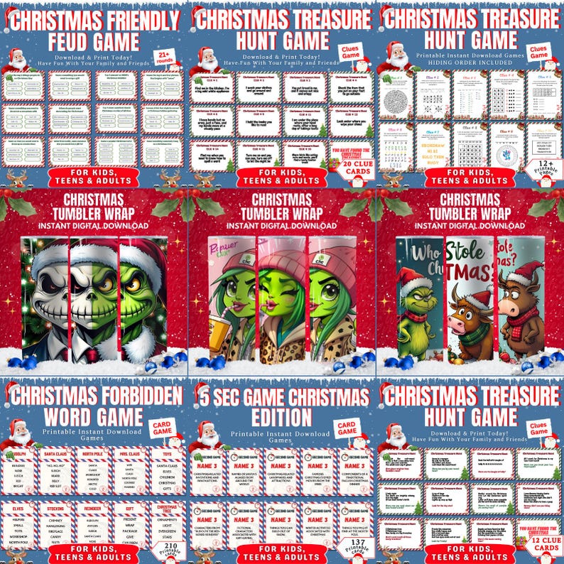 Christmas Mega Bundle, Printable Christmas for Kids & Adult, Christmas ...