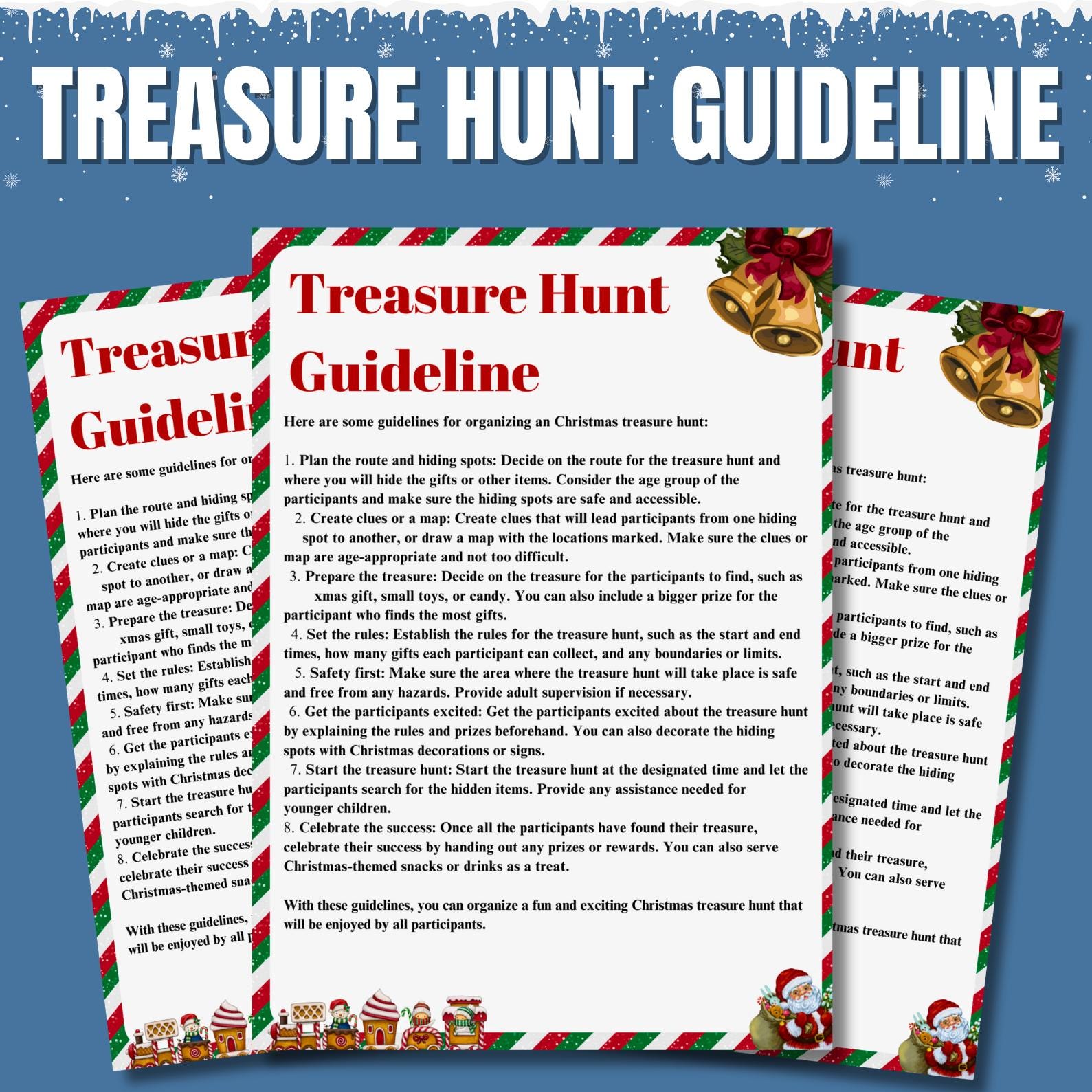 Indoor Christmas Treasure Hunt, Xmas Scavenger Hunt, Christmas Activity ...