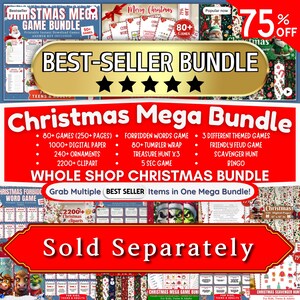 Christmas Mega Game Bundle | Printable Christmas Games for Kids and ...