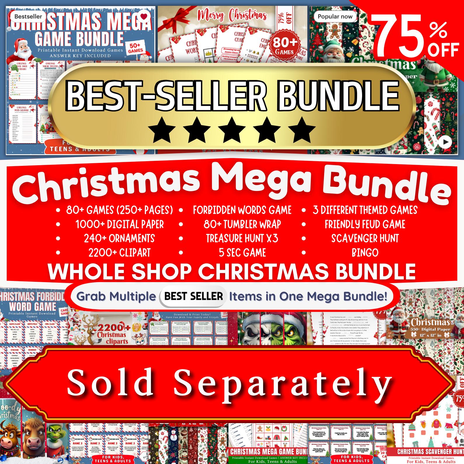 Christmas Mega Game Bundle | Printable Christmas Games for Kids and ...