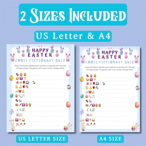Easter Emoji Quiz | Fun Easter Pictionary Game | Printable Easter Party ...