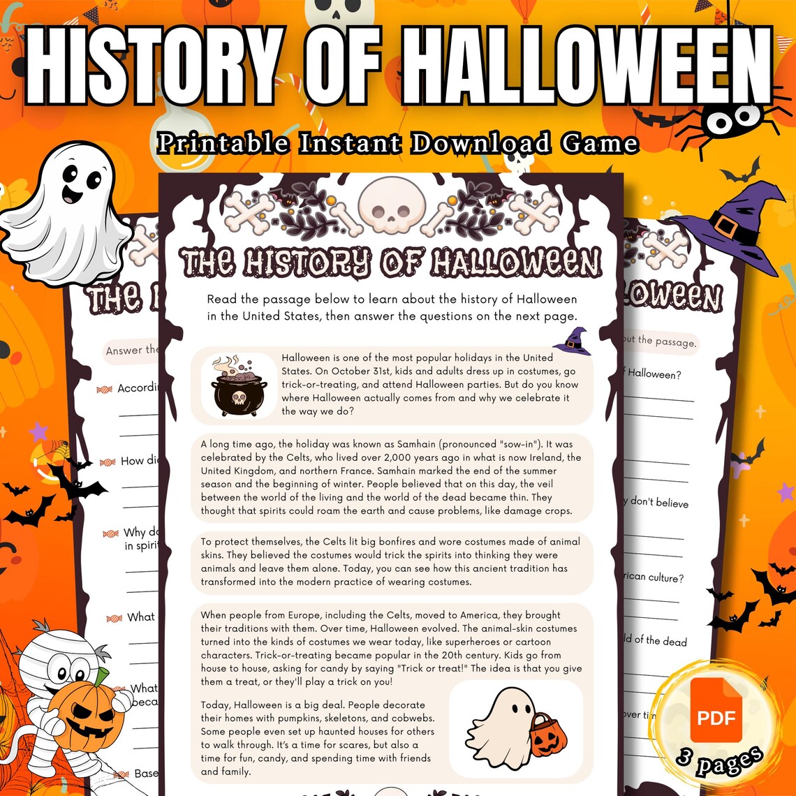 History of Halloween Trivia Game | Fun Quiz Game for Kids & Adults ...