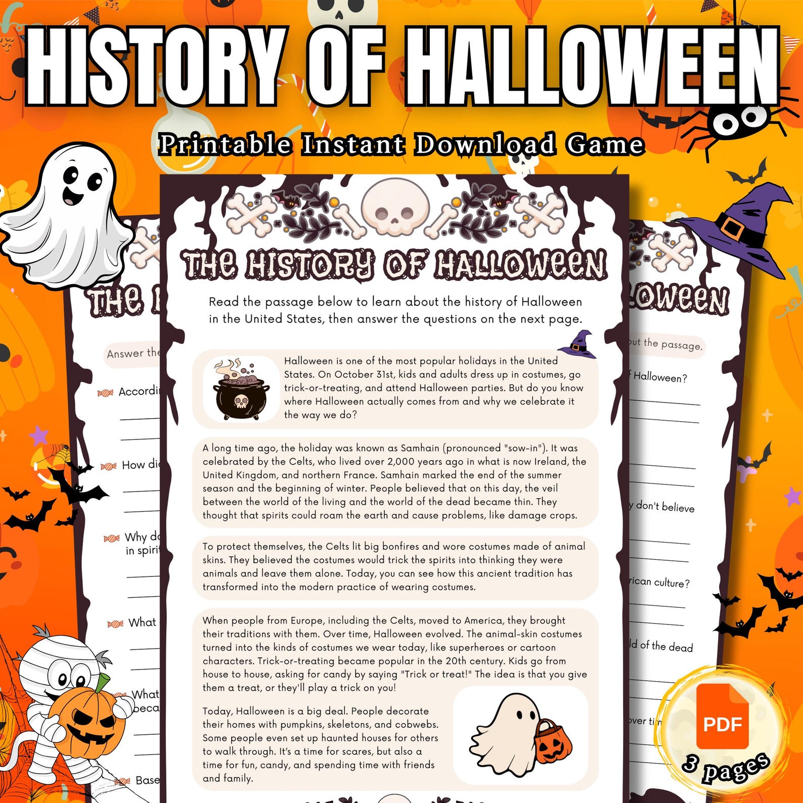 History of Halloween Trivia Game | Fun Quiz Game for Kids & Adults ...