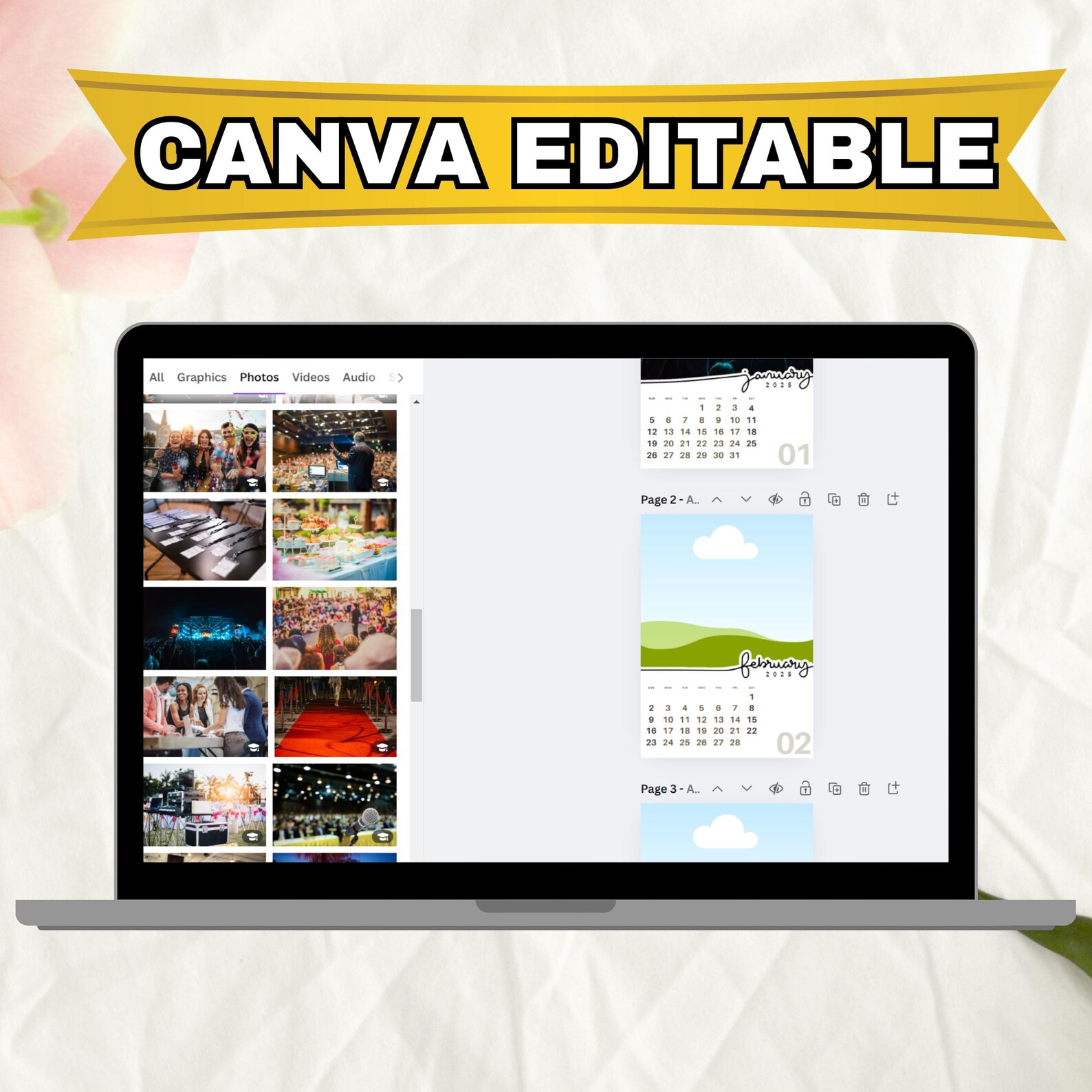Editable 2025 Calendar Templates | Fully Editable for Free in Canva ...