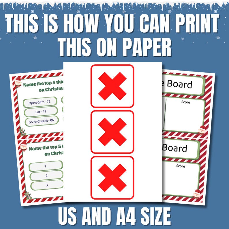 Christmas Friendly Feud, Printable Family Feud, Fun Feud Game, Family ...