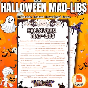 Halloween Mad Libs | Spooky Story Fill-in-the-blanks Game | Fun Festive ...