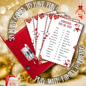 Christmas This or That Game, Christmas Printable Party Game for Kid ...