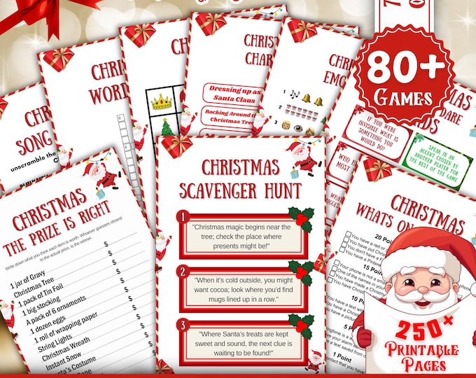 Christmas Treasure Hunt Clues, Christmas Scavenger Hunt Cards ...