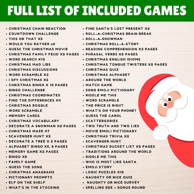120+ Christmas Games Bundle, Christmas Party Games, School Christmas ...