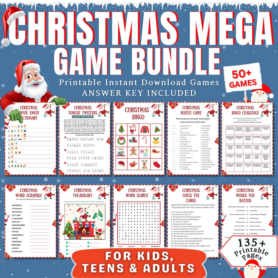 50+ Christmas Games Bundle, Christmas Party Games, School Christmas ...