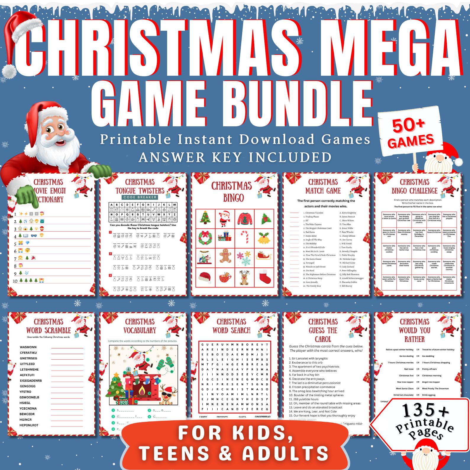50+ Christmas Games Bundle, Christmas Party Games, School Christmas ...