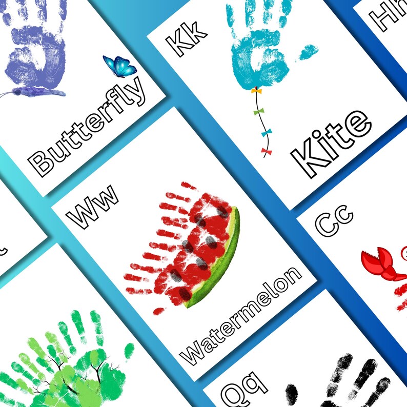 Alphabet Handprint Art Bundle, Handprint Alphabet Book Template ...