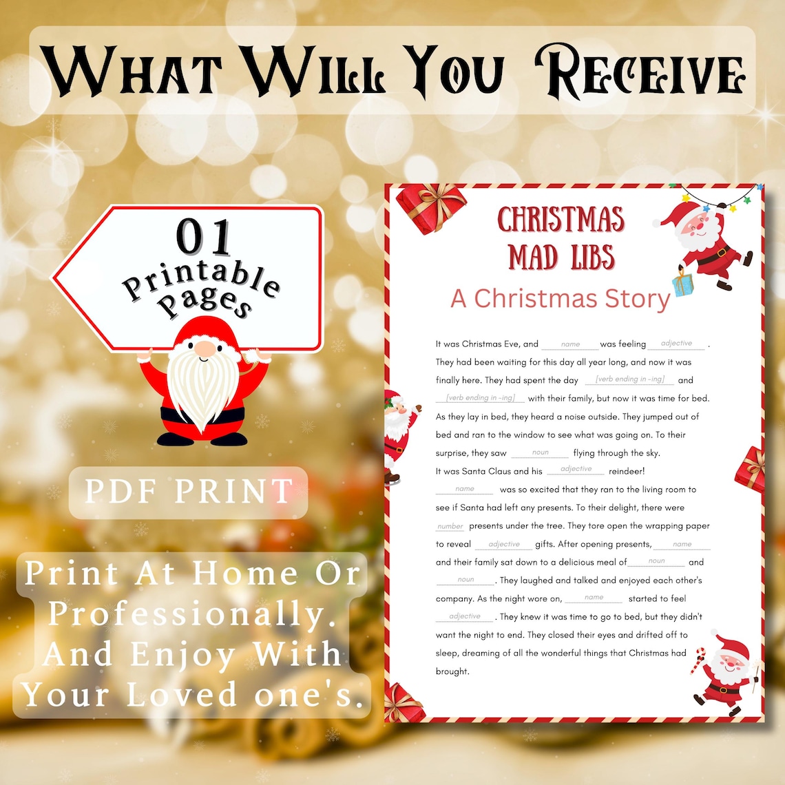 Christmas Mad Libs, Christmas Story Fill-in-the-blanks Game, Fun ...