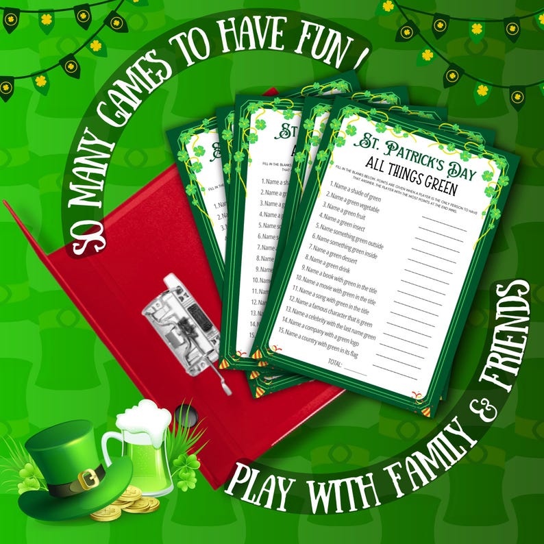 All Things Green St. Patrick's Day Game | Fun Irish Trivia & Word ...