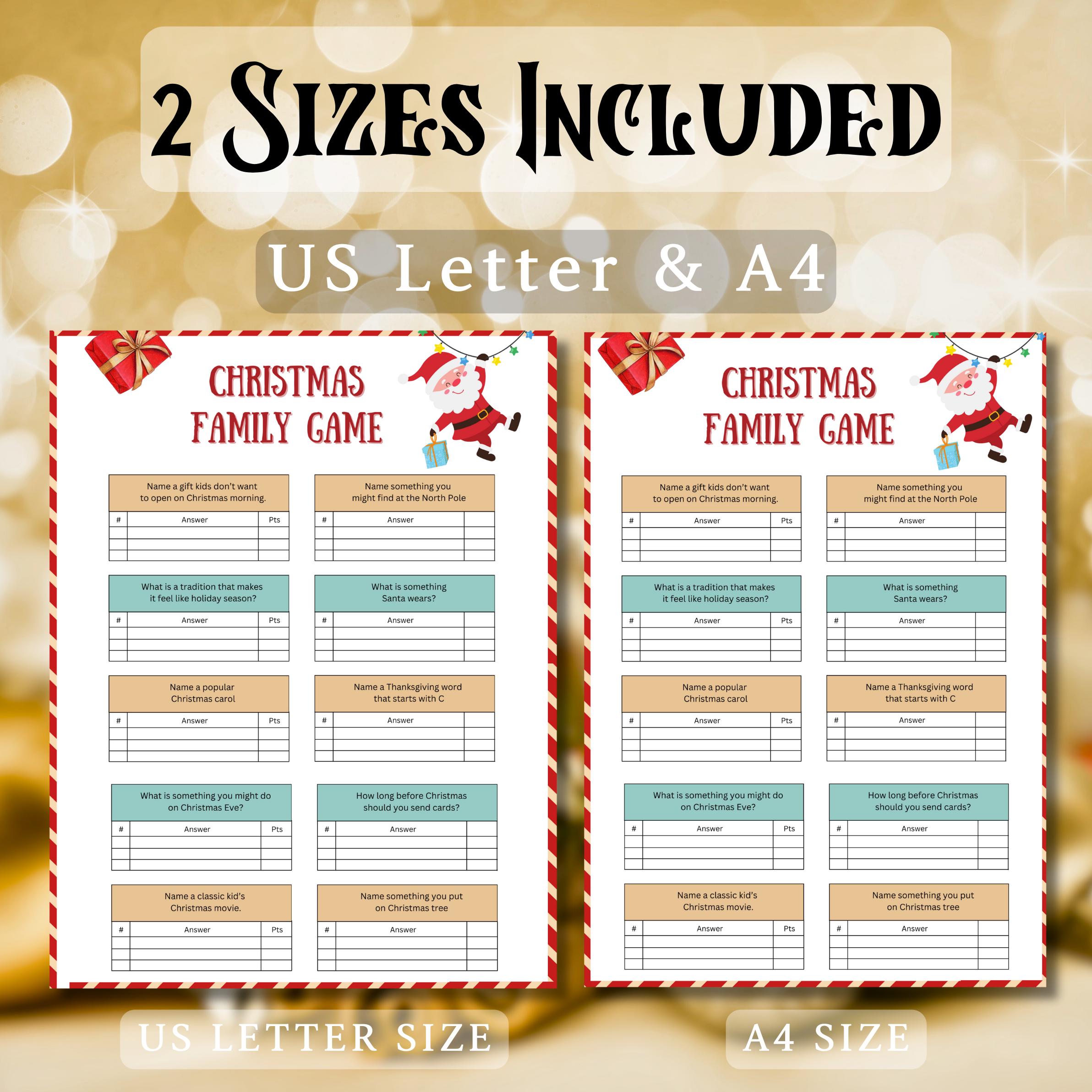 Christmas Family Feud, Printable Family Feud, Fun Feud Game, Family ...