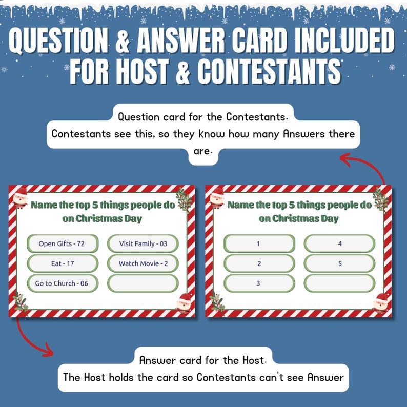 Christmas Friendly Feud, Printable Family Feud, Fun Feud Game, Family ...