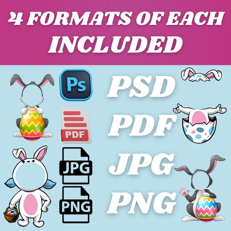 Easter Face Cutout Clipart | Add Your Own Photo | 285+ PNG & PSD Files ...