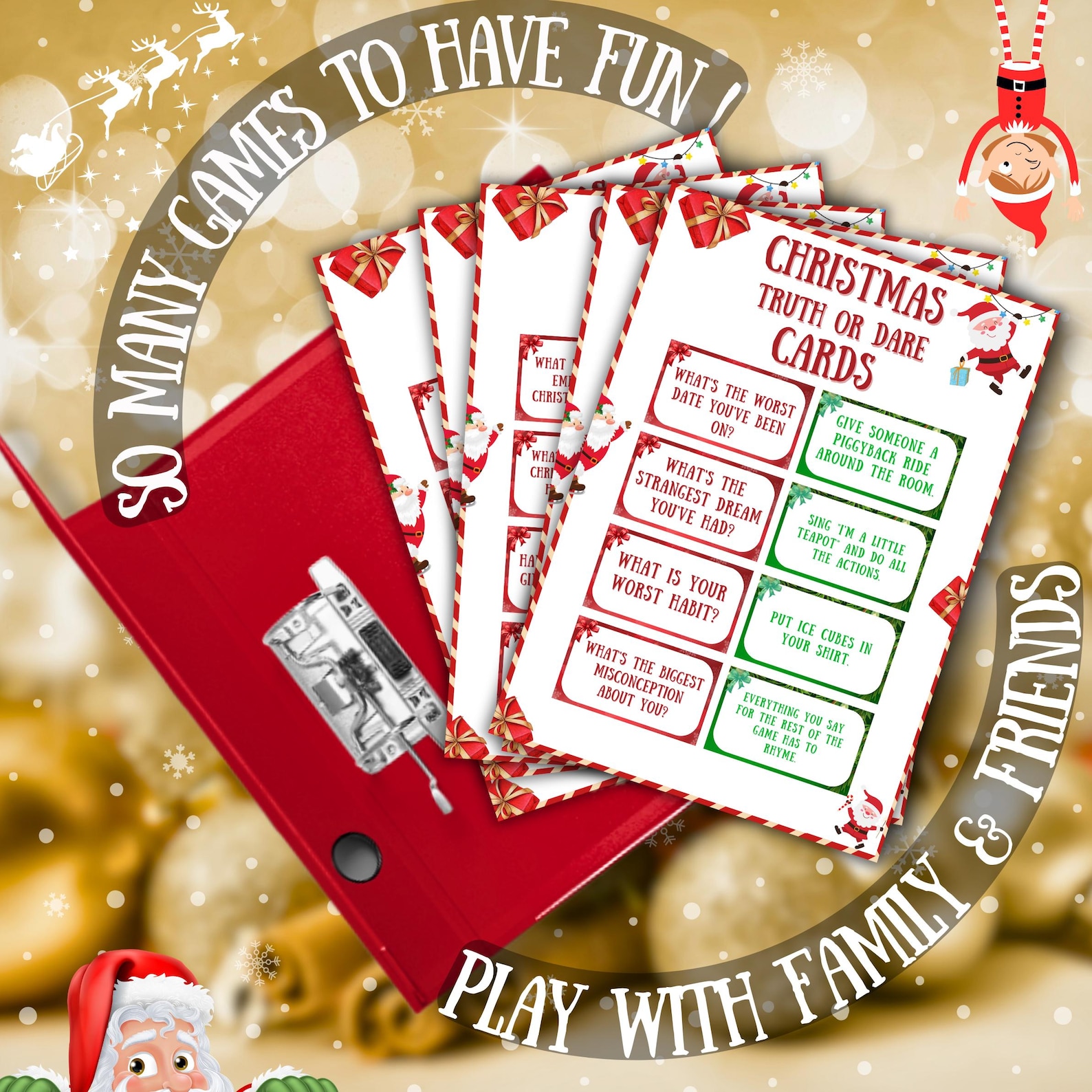 Christmas Truth or Dare, Christmas Holiday Party Game, Christmas Game ...