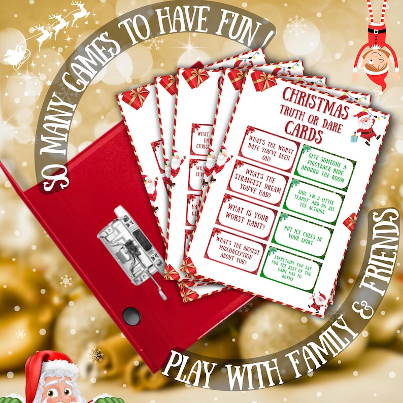 Christmas Truth or Dare, Christmas Holiday Party Game, Christmas Game ...