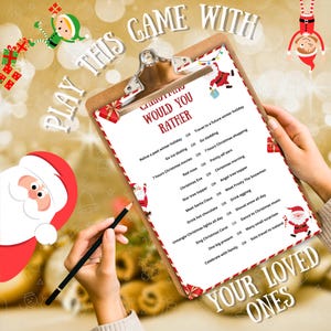 Christmas Would You Rather Game, Christmas Printable Questions Game for ...