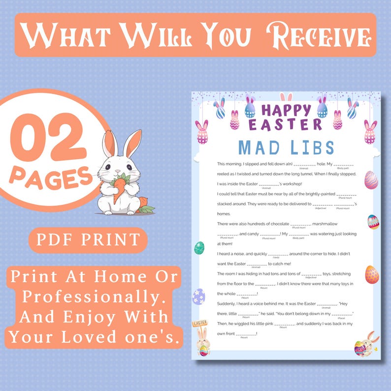 Easter Mad Libs Game | Fun Fill-in-the-blanks Activity | Printable ...