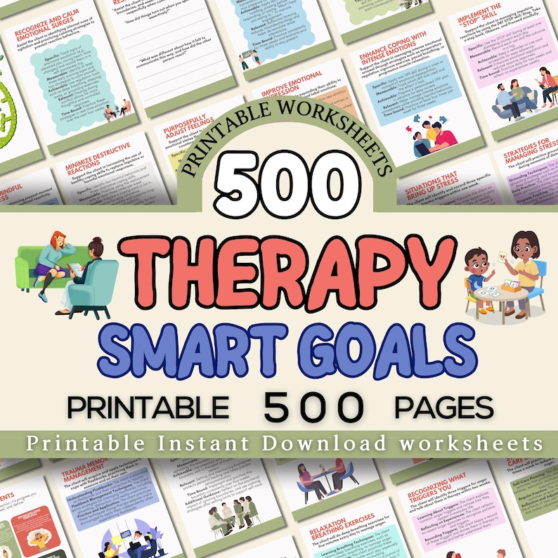 500-page Therapy Worksheets Bundle, CBT Workbook, Mental Health Journal ...