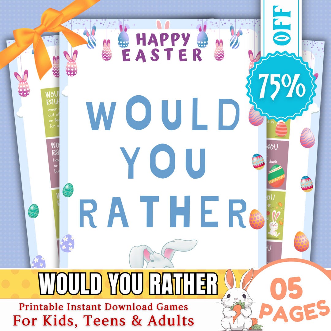 Easter Would You Rather Game | Fun Printable Easter Party Game | Kids ...