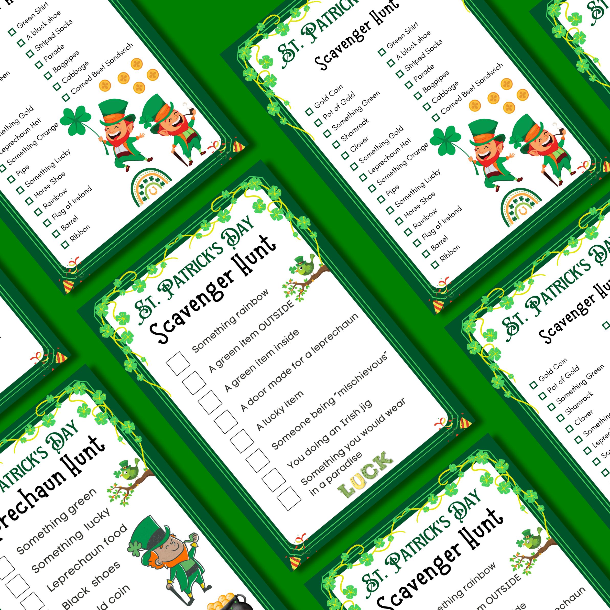 St. Patrick's Day Scavenger Hunt | Fun Printable Game for Kids & Adults ...