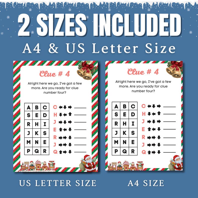 Indoor Christmas Treasure Hunt, Xmas Scavenger Hunt, Christmas Activity ...