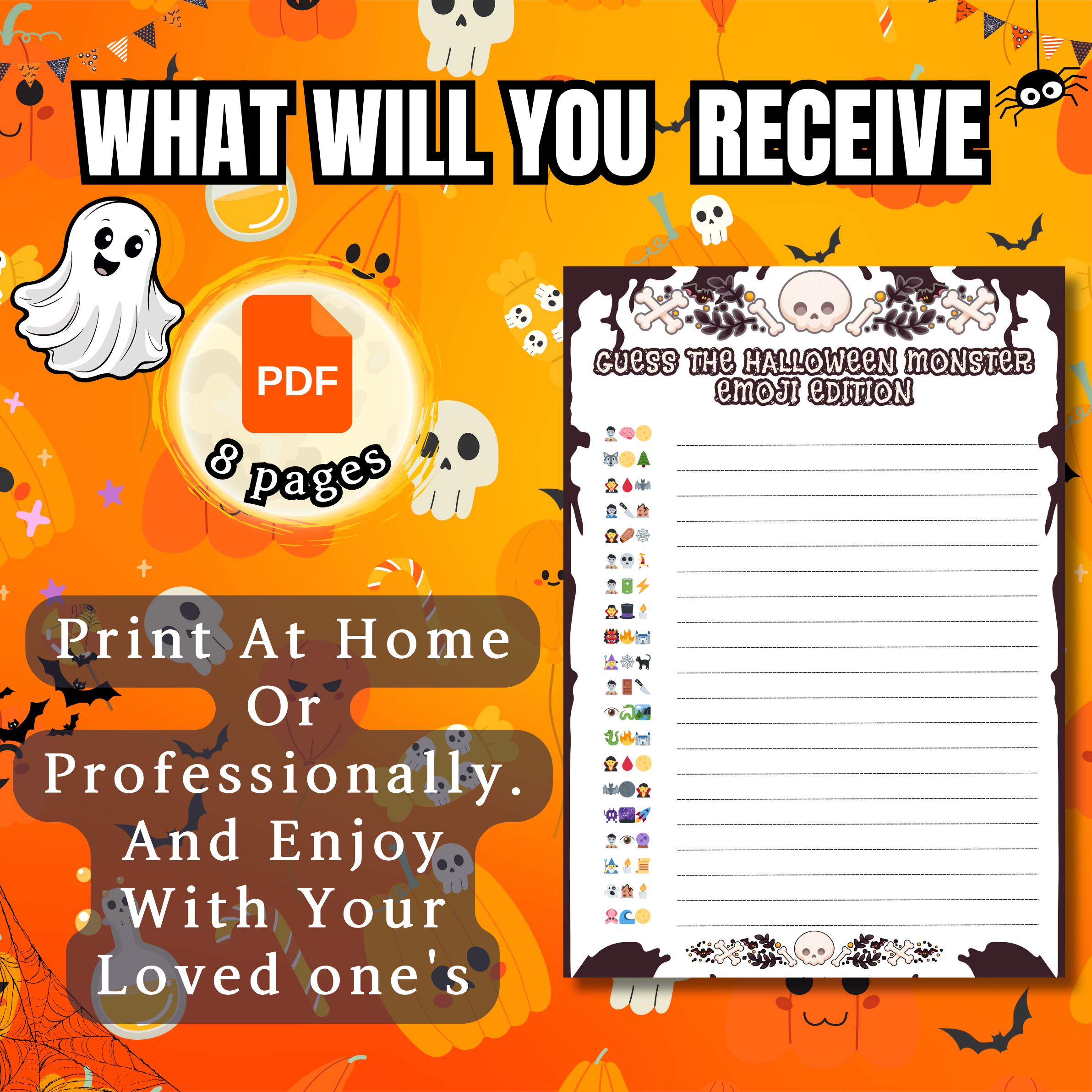 Halloween Emoji Pictionary Game | Emoji Challenges | Includes Guess the ...