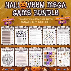 8-in-1 Halloween Games Bundle | Printable Party Fun for All Ages | All ...