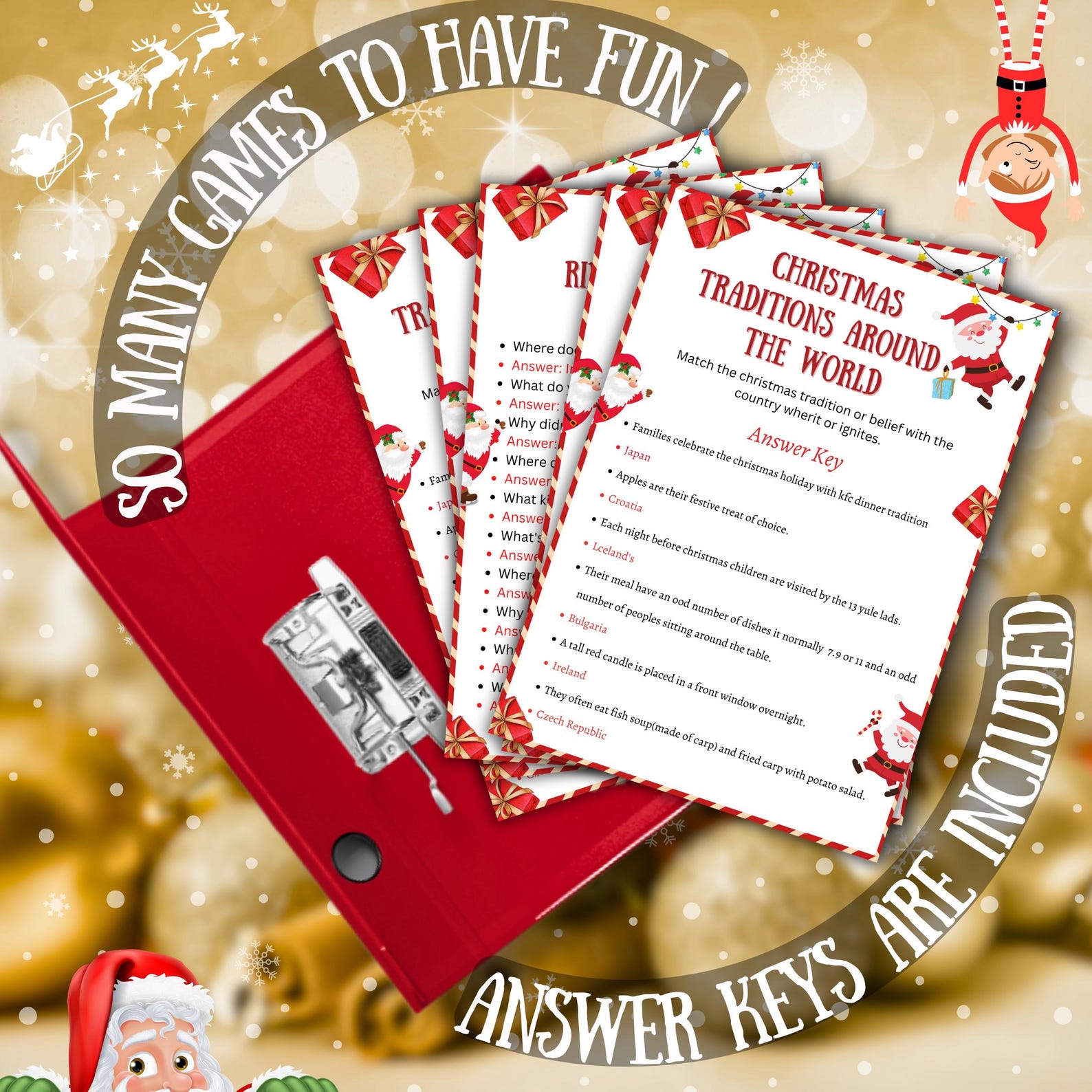 Christmas Around the World Game, Christmas Printable Game for Kids ...