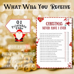 Never Have I Ever Christmas Game, Christmas Party Printable for Family ...