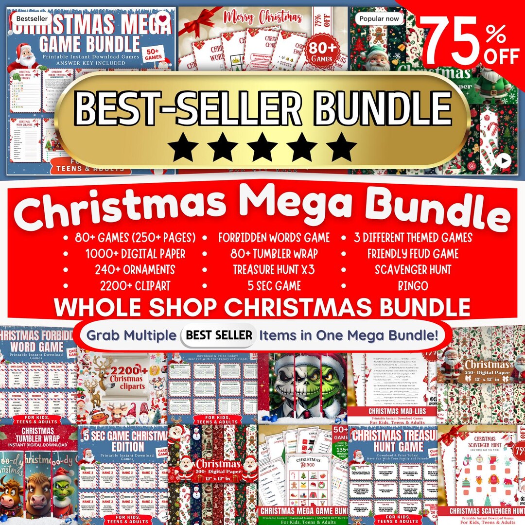 Christmas Mega Bundle, Printable Christmas for Kids & Adult, Christmas ...