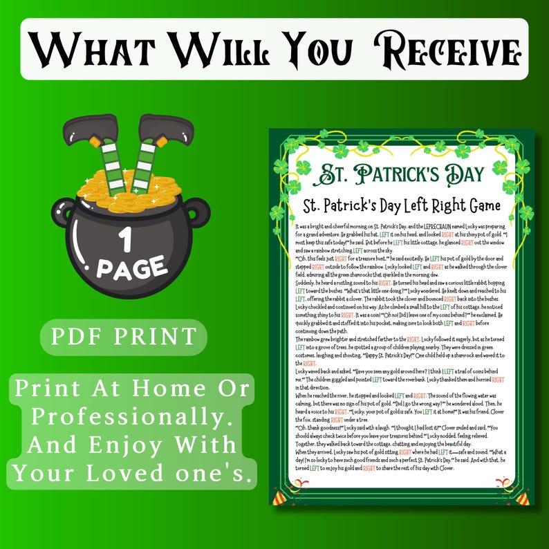St. Patrick's Day Left Right Game | Fun Pass the Present Game | Irish ...