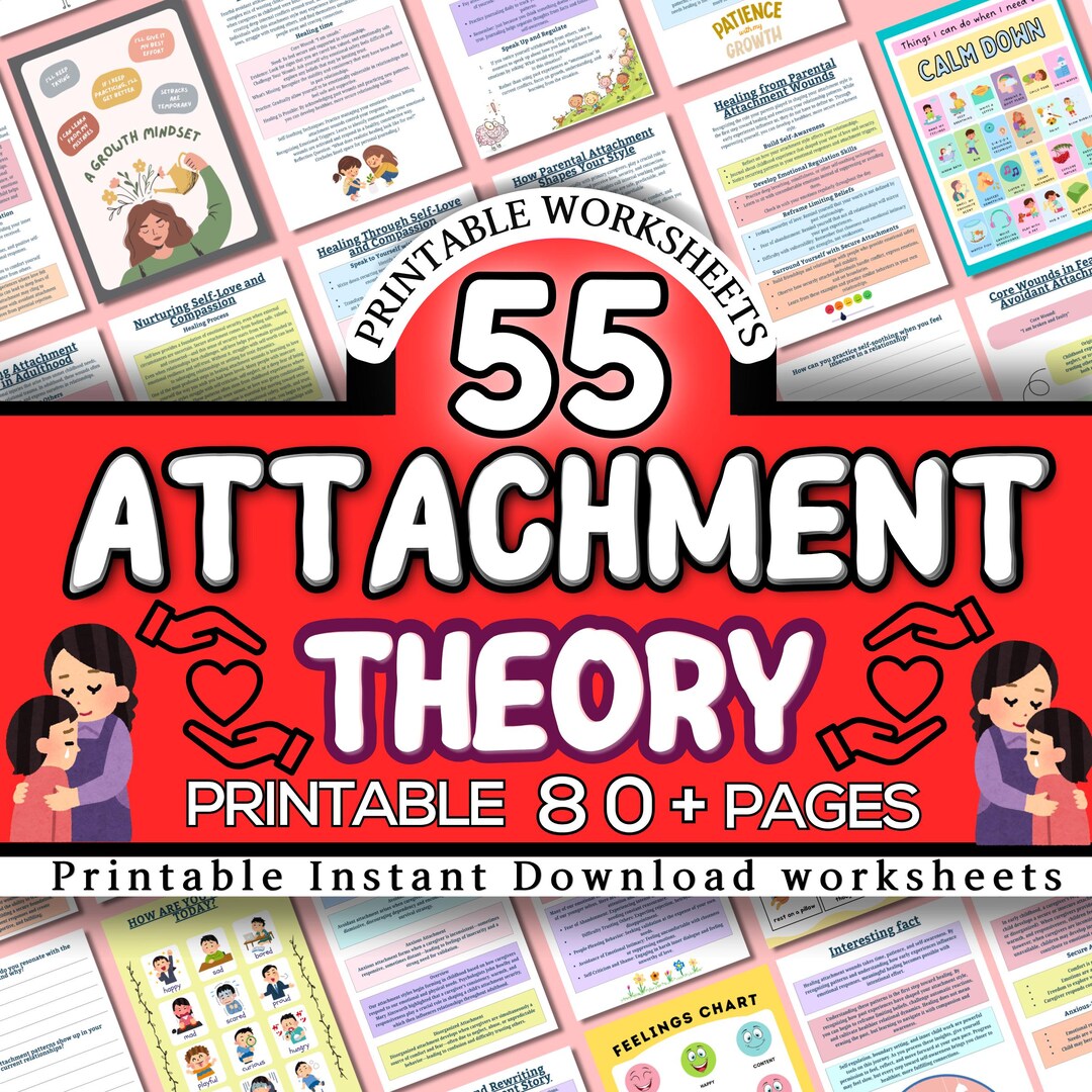Attachment Theory Worksheets, Healing Workbook, Self Love Journal (A4 ...