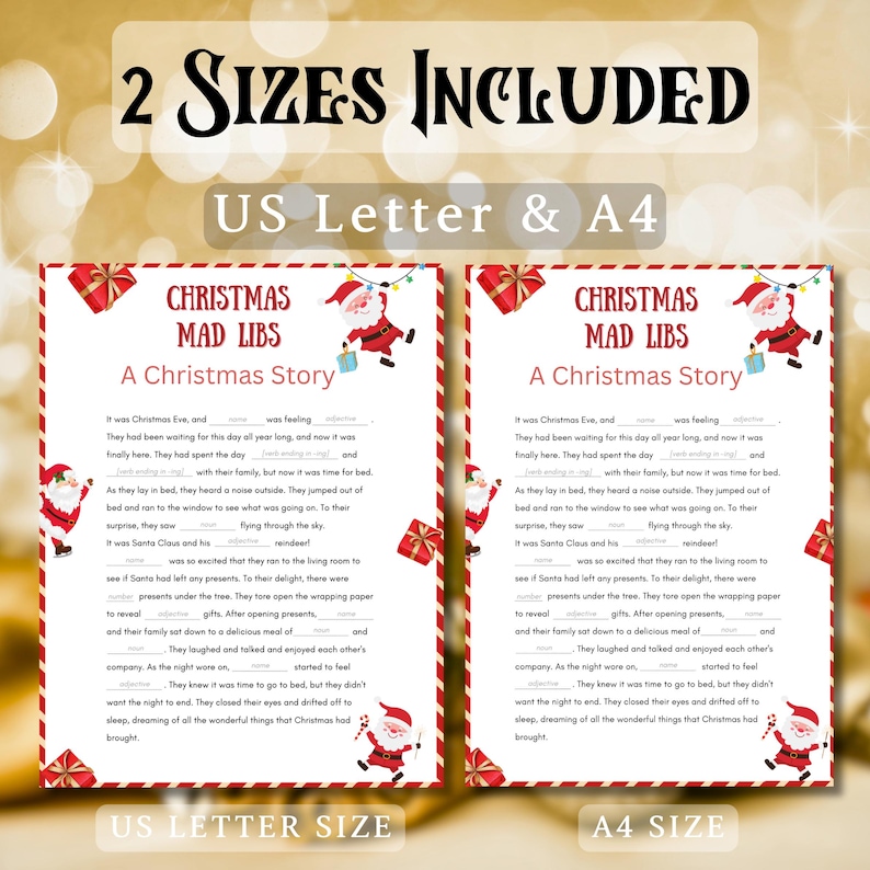 Christmas Mad Libs, Christmas Story Fill-in-the-blanks Game, Fun ...