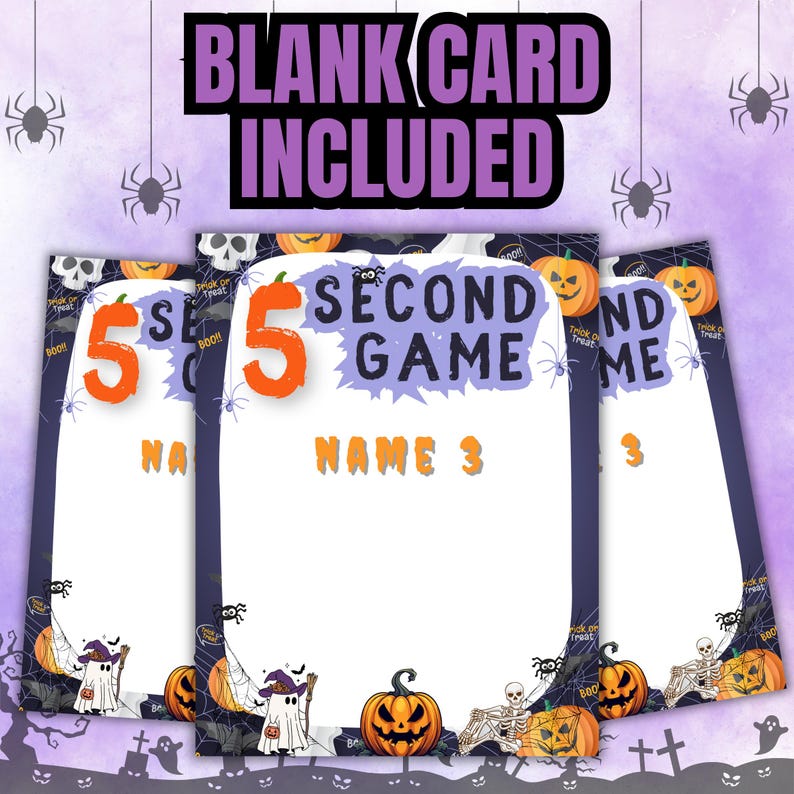 120+ Halloween 5-second Game Cards | Exciting Spooky Trivia Challenge ...