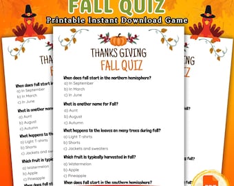 Fall Trivia Game, Autumn Trivia Quiz, Fall Printable Game, Fall Party ...