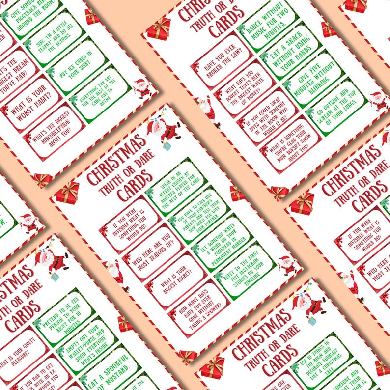 Christmas Truth or Dare, Christmas Holiday Party Game, Christmas Game ...