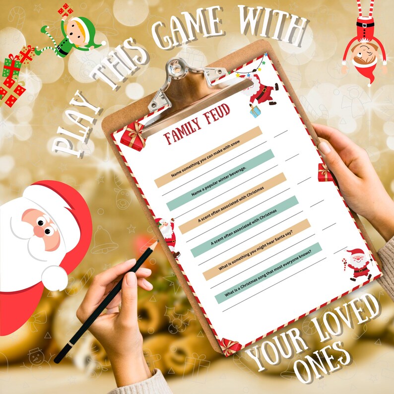 Christmas Family Feud, Printable Family Feud, Fun Feud Game, Family ...