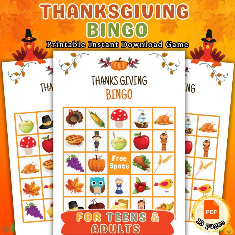 Thanksgiving Bingo - Etsy